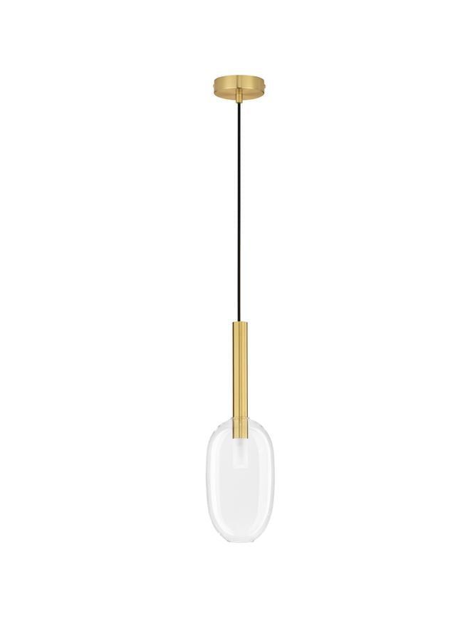 AME Sandy Gold & Clear Glass Lozenge Pendant - ID 12530 – The Lighting ...