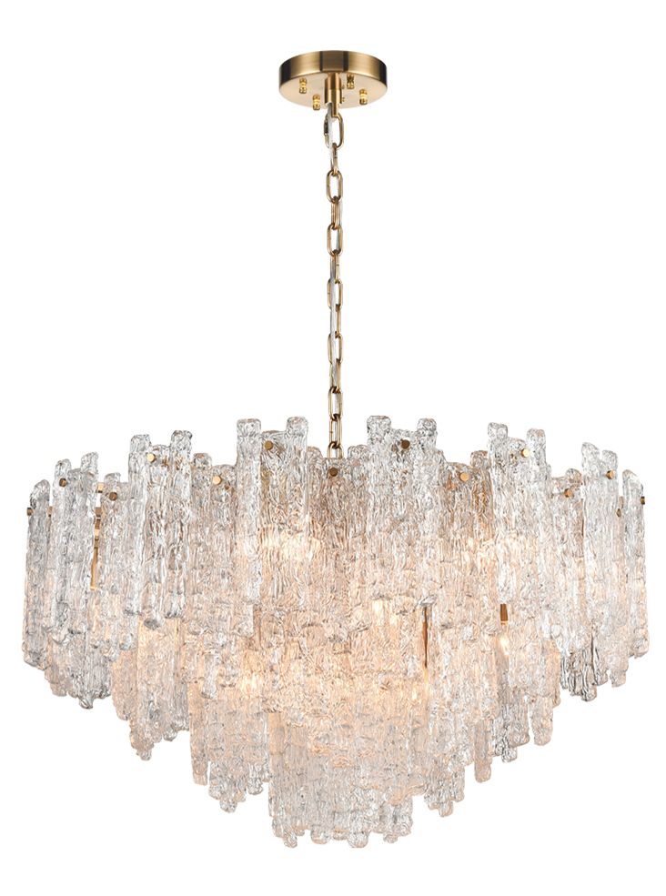 ICL Aged Brass & Ice Cubed 16 Light Refract Pendant - ID 13232 – The ...