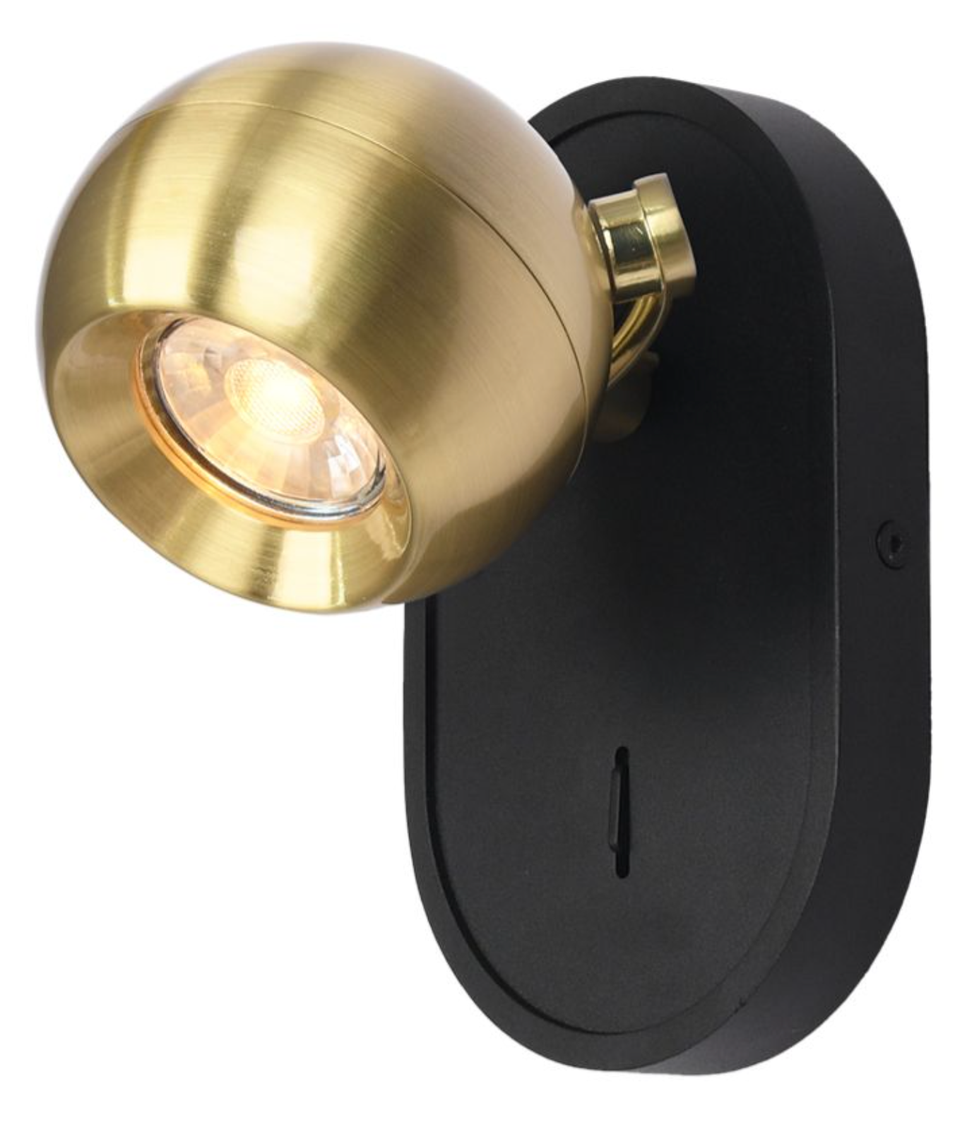 Black & Brass 1x GU10 Spherical Spot Light With Switch – The Lighting ...