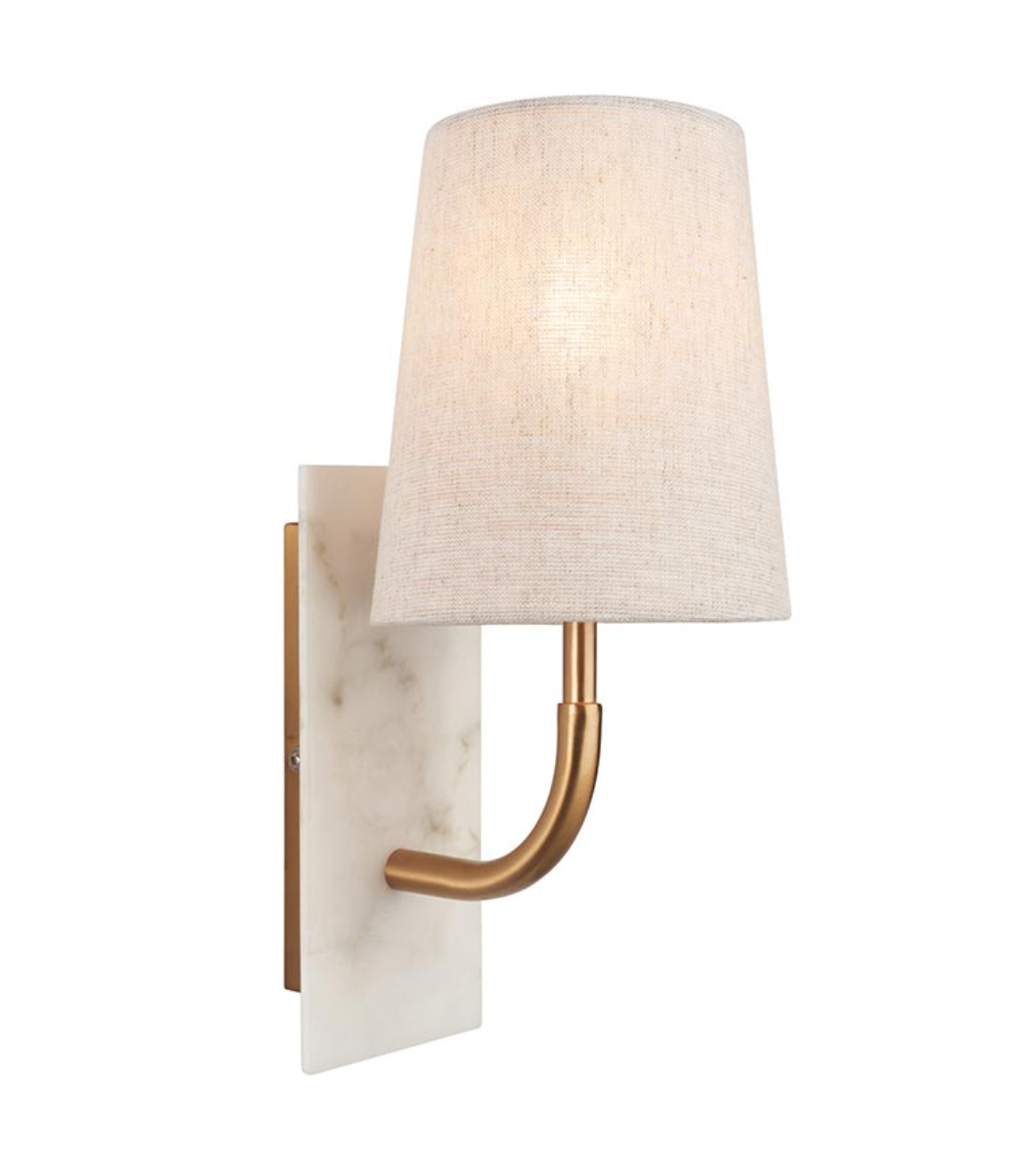 MBL Brass & Marble Wall Light With Tapered Linen Shade - ID 13524 – The ...