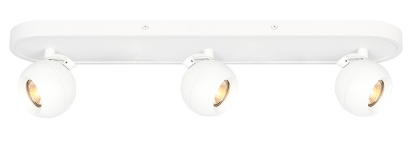 Matt White 3x GU10 Spherical Spot Light – The Lighting Centre Guildford LTD