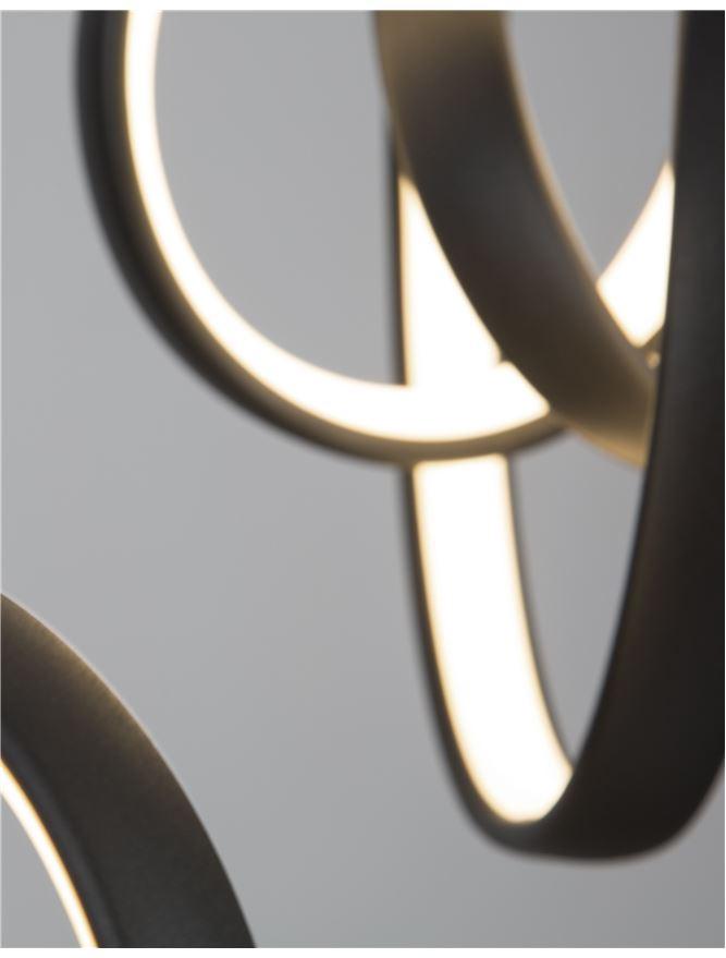 RIN Black Aluminium & Acrylic Knot Swirl Three Drop Cluster Pendant ...