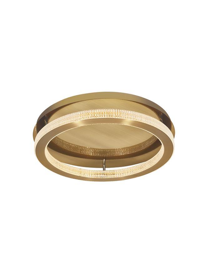FIO Dimmable Gold & Acrylic Single Ring Flush Ceiling Light Medium - I ...