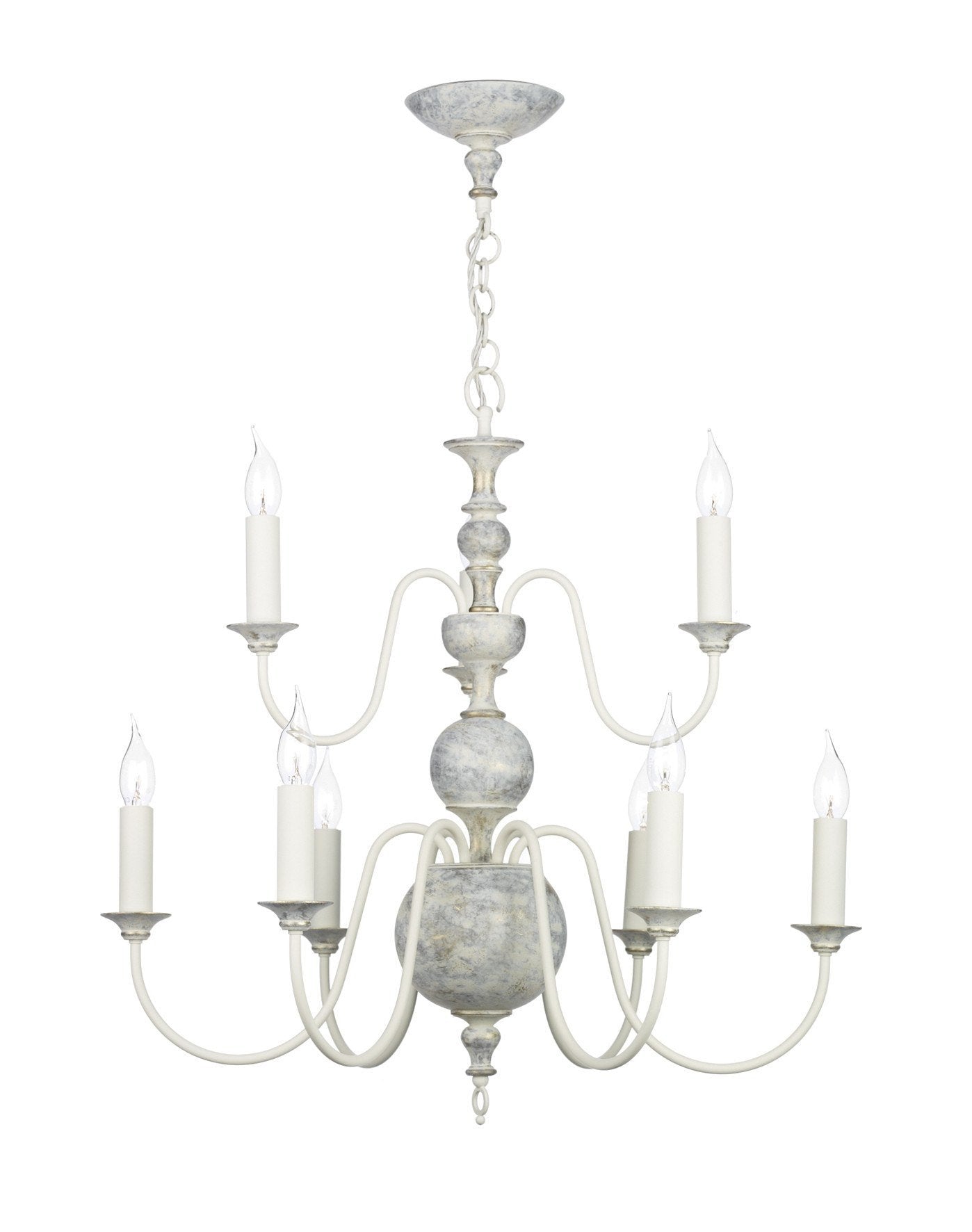 David Hunt Flemish Distressed Cream 9 Lamp Ceiling Light Online – The ...
