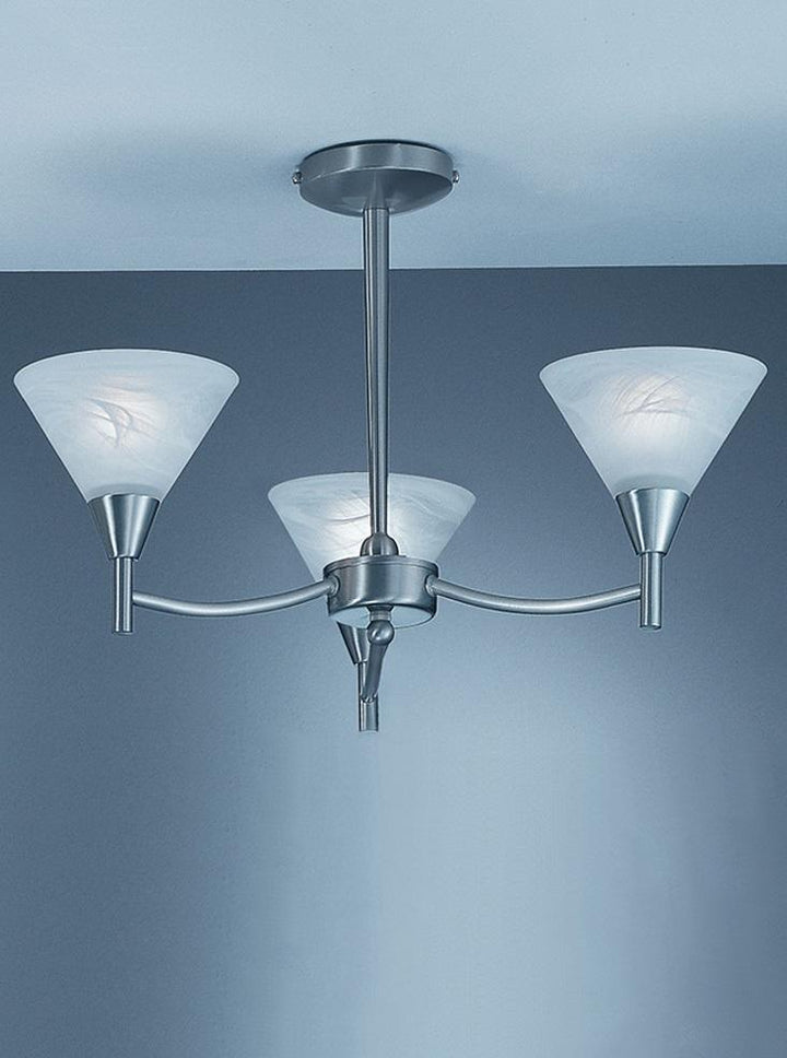 Keiss 3 Light Ceiling Light In Bronze finish with alabaster effect gla ...